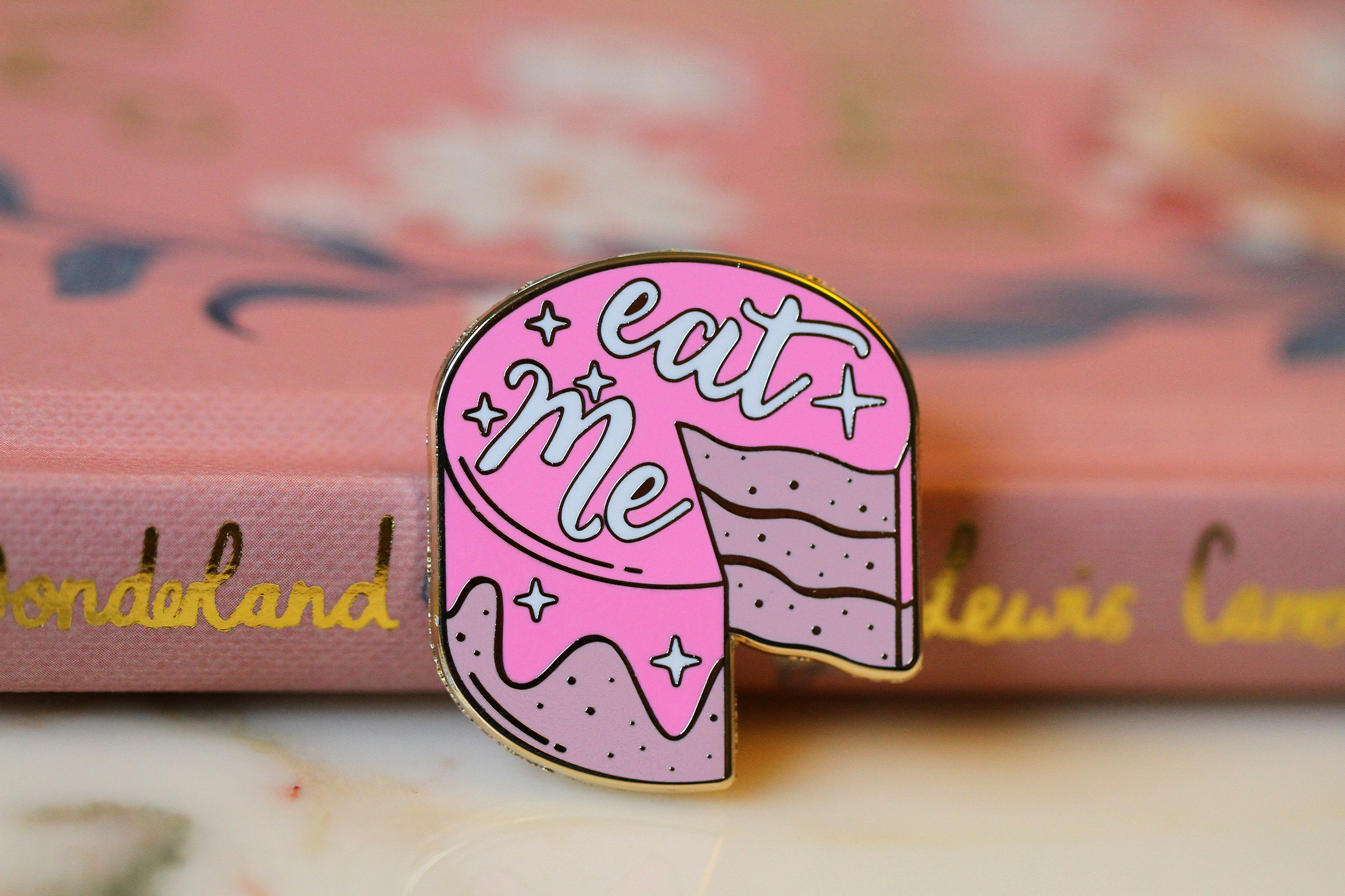 Eat Me Cake Enamel Pin From the Novel Alice in Wonderland by - Etsy