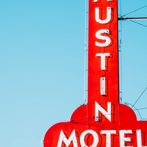 Austin Motel Print Austin Wall Art Austin Photography Neon - Etsy