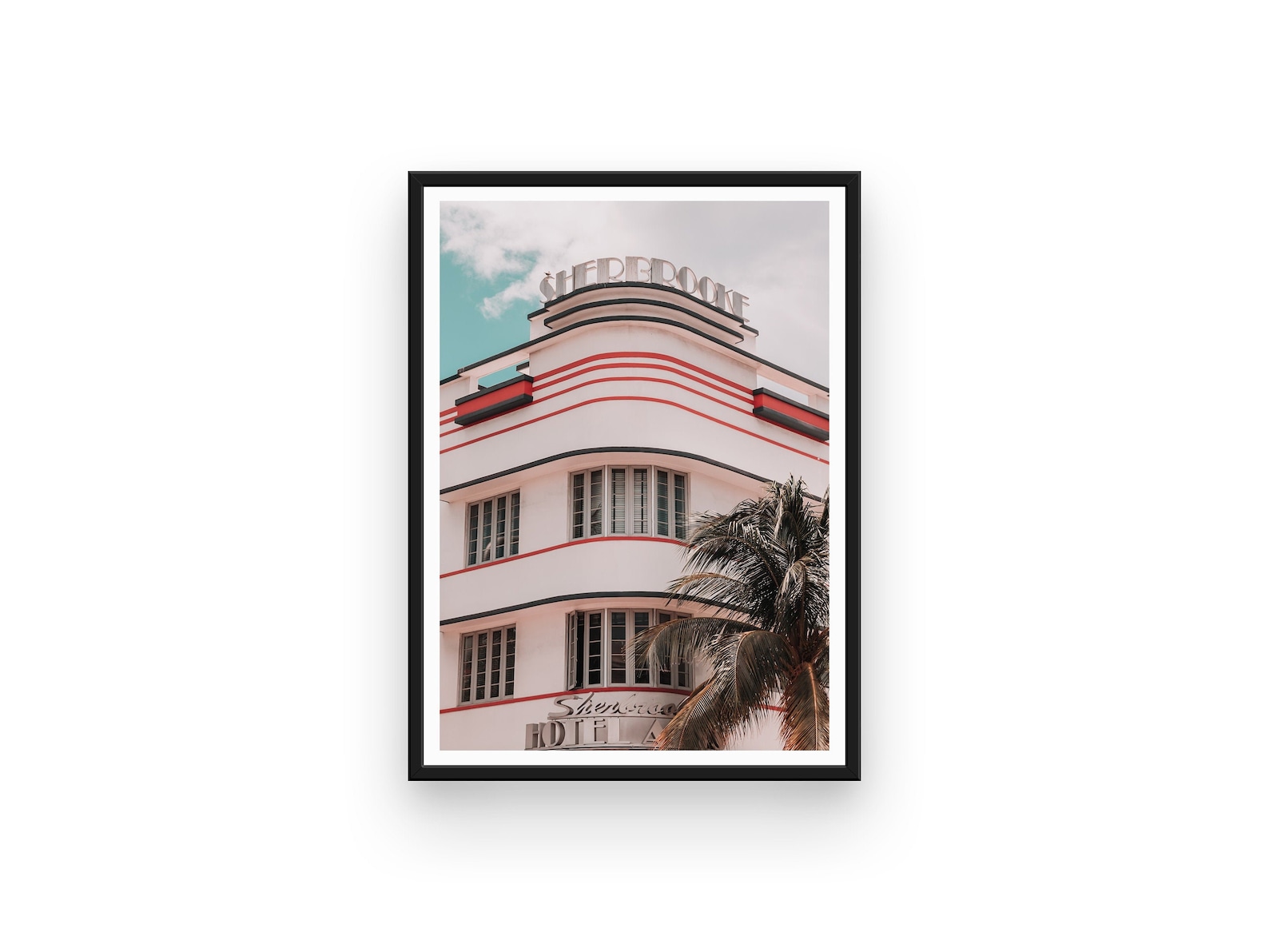 Sherbrook Hotel, Miami Print, Art Deco, Miami Photography, Red White ...