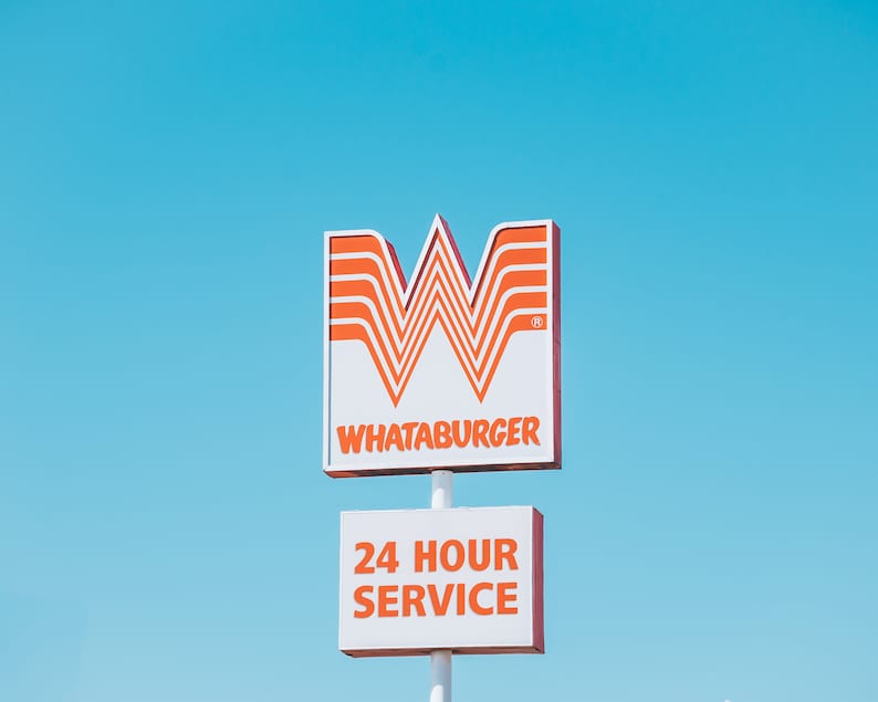 Whataburger Art, Whataburger Print, Texas Print, Neon Sign, Whataburger ...