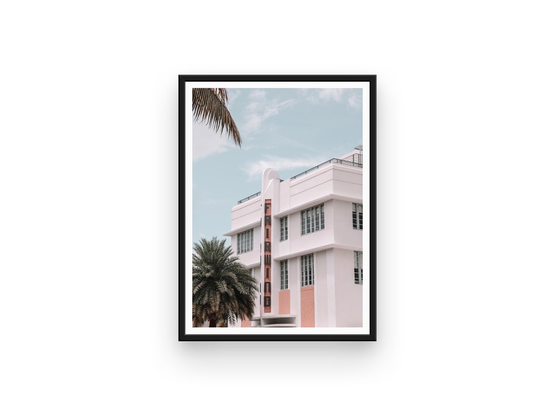 Fairwind, Miami Print, Neon Sign, Art Deco, Palm Trees, Home Decor ...