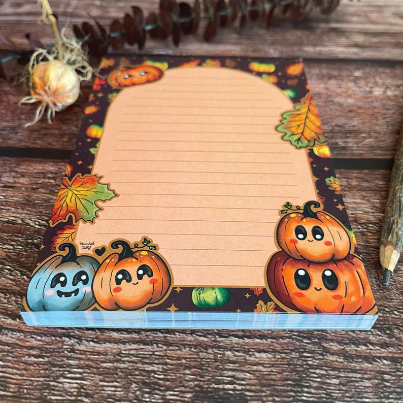 A6 Pumpkin Patch Notepad | Cute Cosy Autumn Notebook | Nature Writing ...