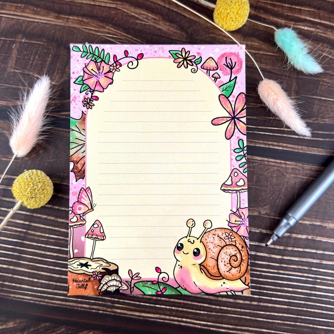 A6 A5 Snail Daydream Notepad | Cute Cosy Snail Notebook | Nature ...