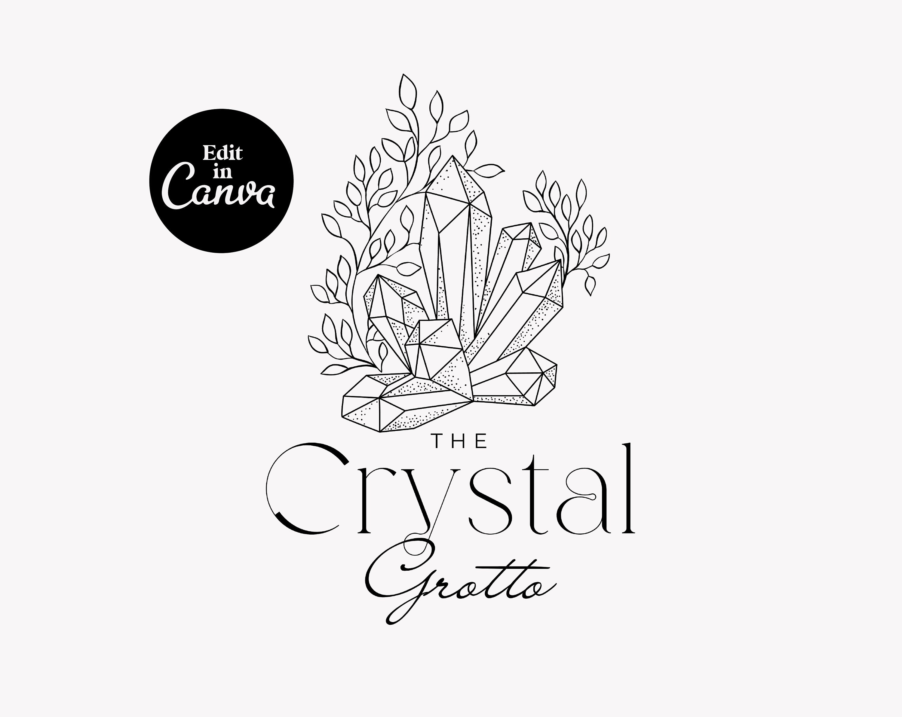 DIY Floral Crystal Logos 3 Canva Hand Drawn Editable Template ...