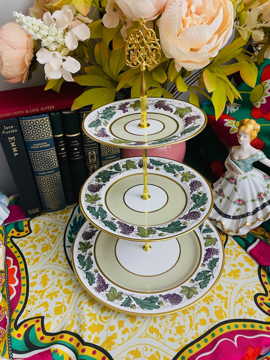 Vintage 1970s Spode English Bone China 3-tiered Plate Stand - Grapes - Etsy
