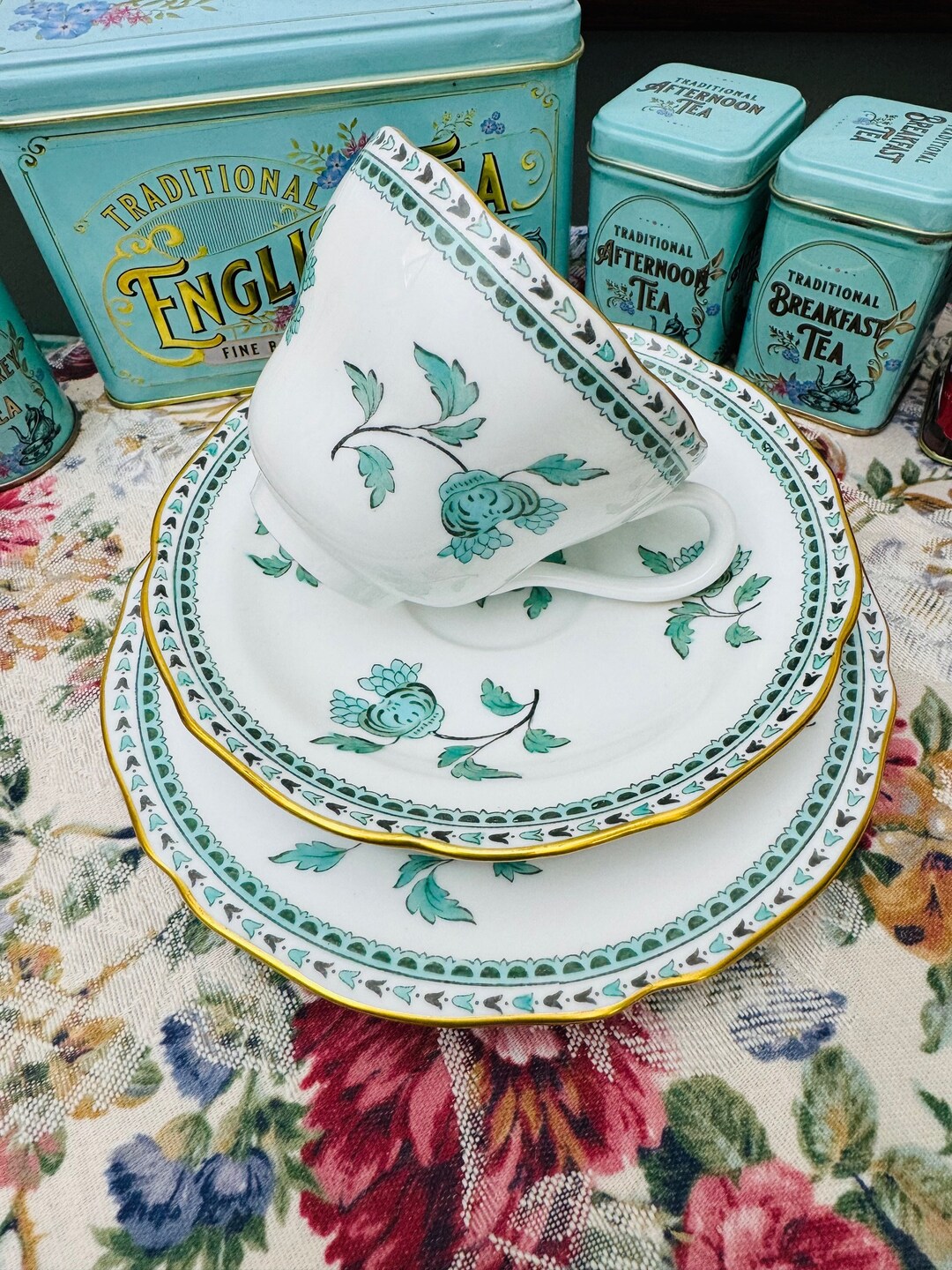 Vintage 1960s Spode English Bone China Duo/trio - Darlington - Etsy
