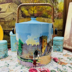 Vintage 1920s New Hall Pottery English Ceramic Biscuit Jar - Tower of ...