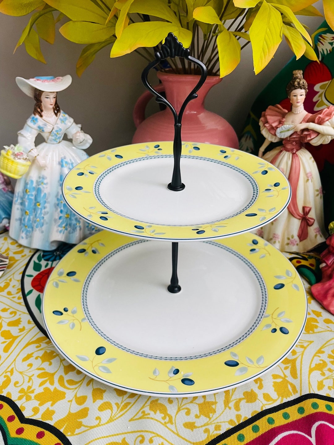 Royal Doulton 2005 English Bone China 2-tiered Plate Stand - Blueberry ...