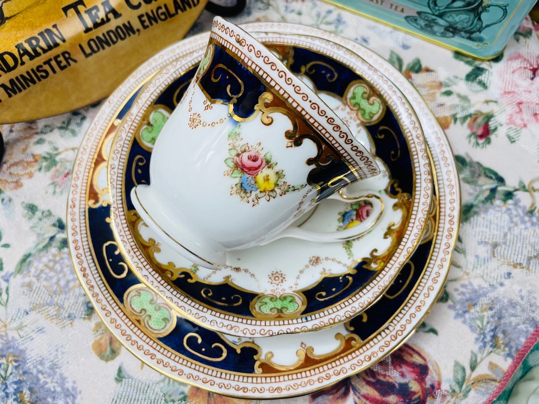 Antique 1910s Heathcote English Bone China Trio - Warwick - Etsy