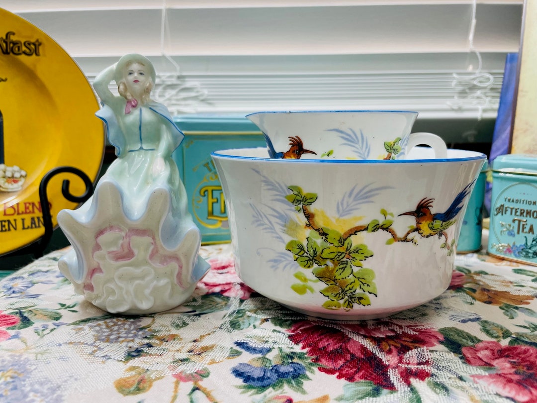 Vintage 1940s Melba English Bone China Sucrier and Milk Jug- Bird of ...