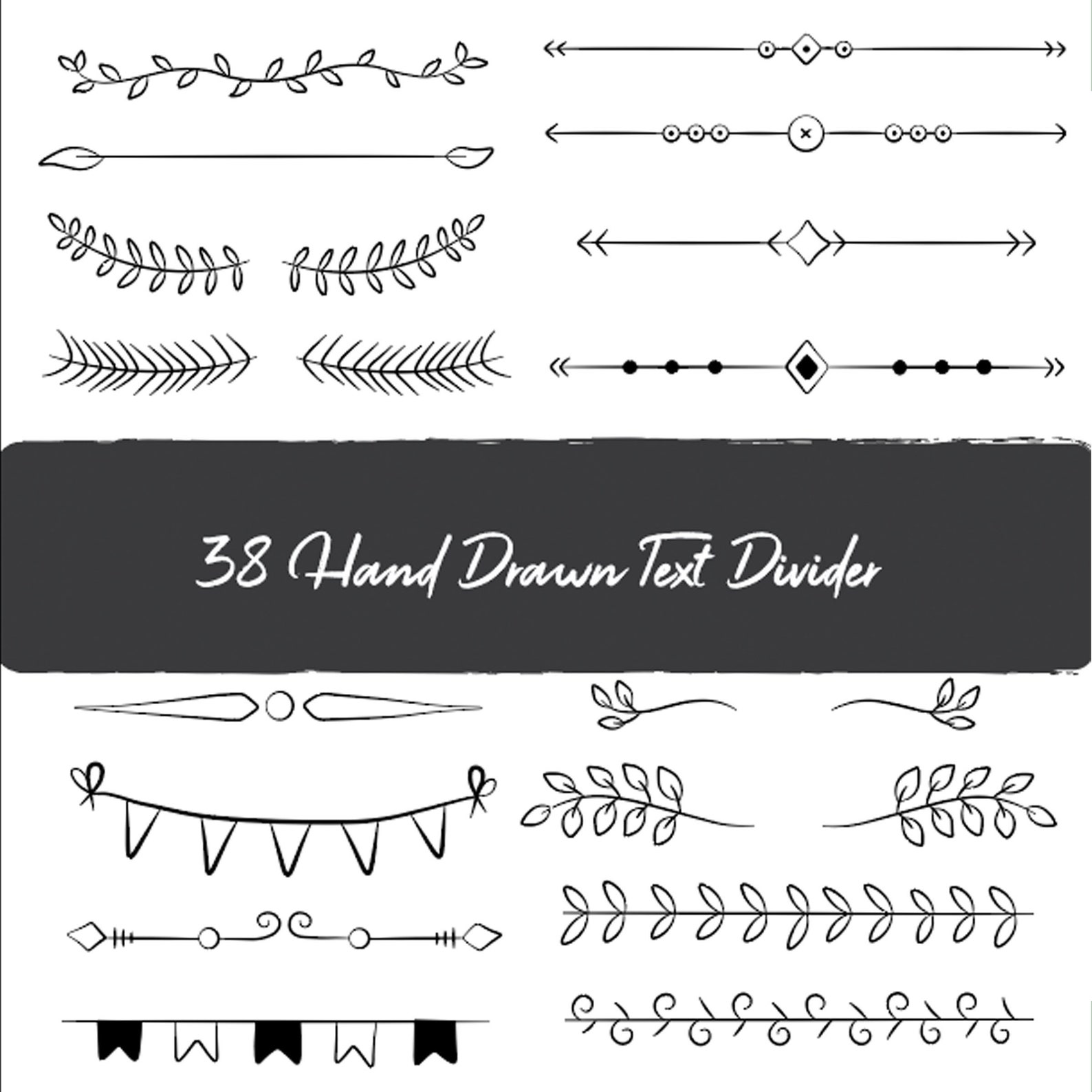 38 Hand Drawn Text Dividers - Etsy