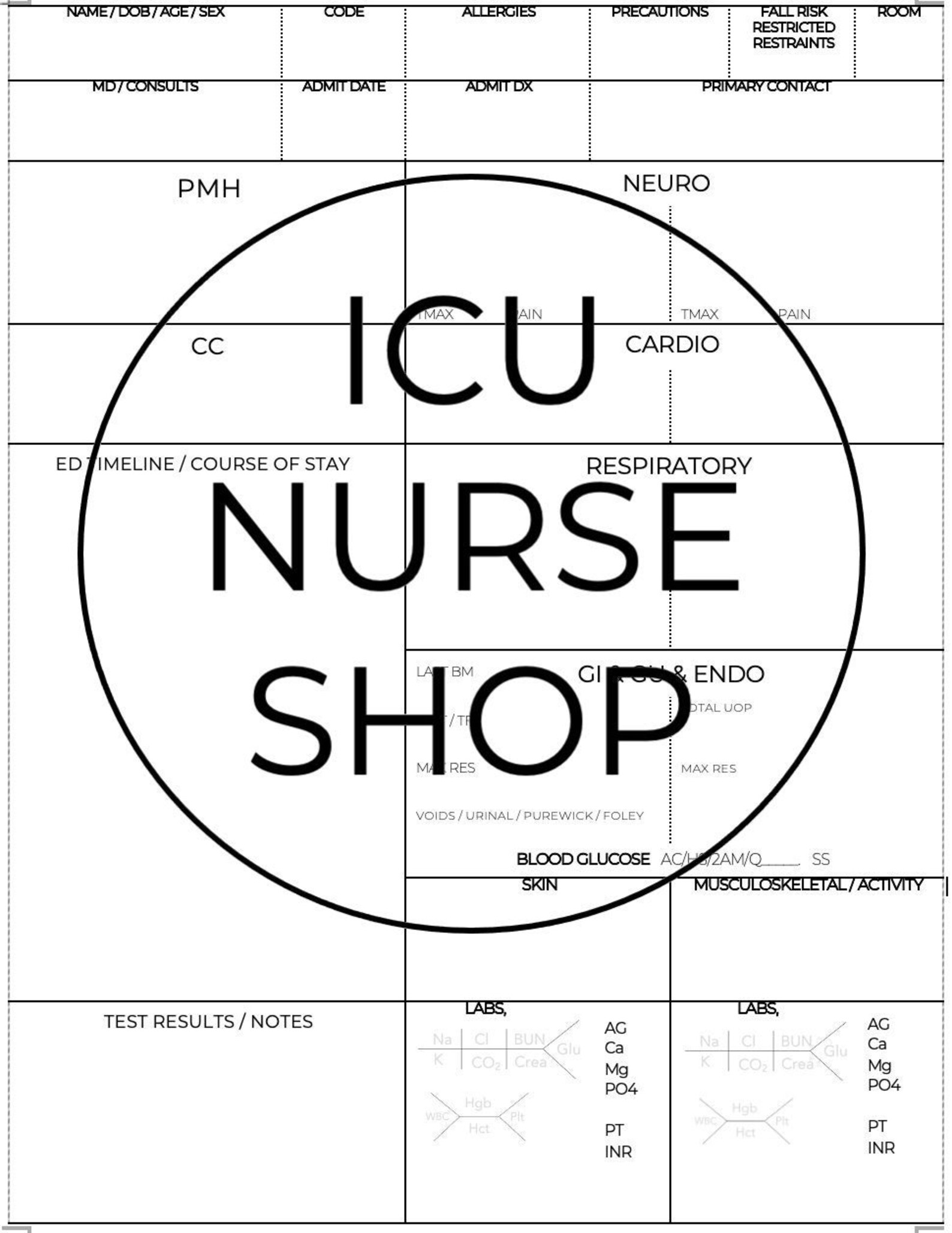 SBAR ICU DAYS Minimalist Report Sheet - Etsy UK