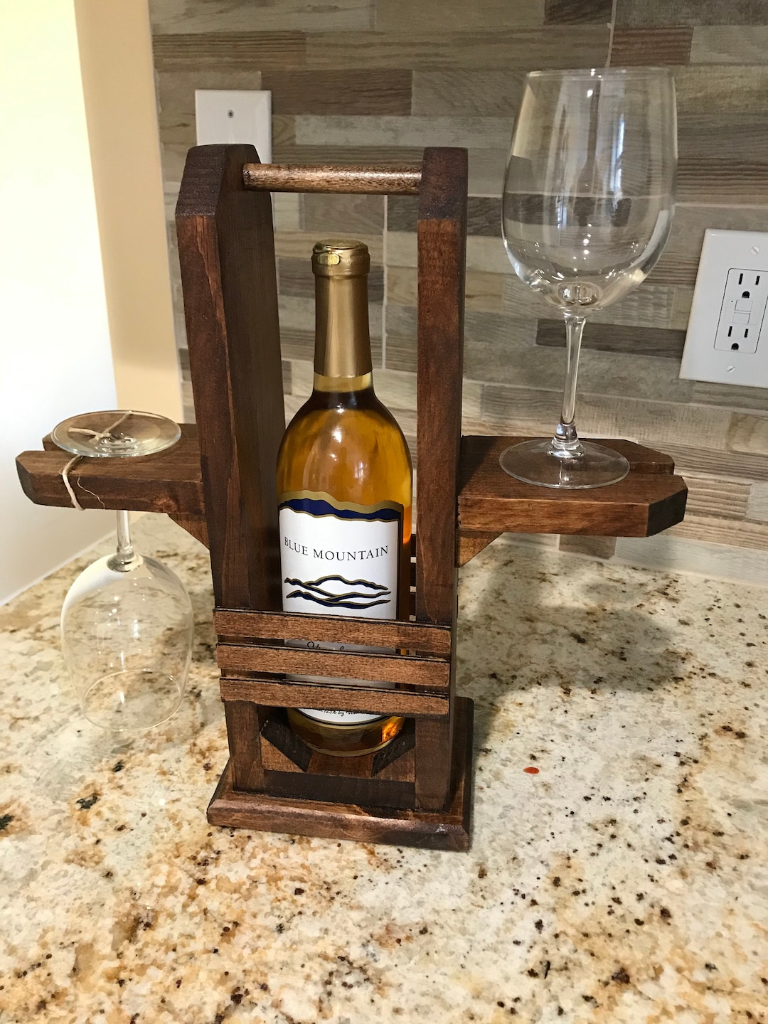 Wine Bottle and Glass Holder. Outdoor Picnic Wine Holder. - Etsy
