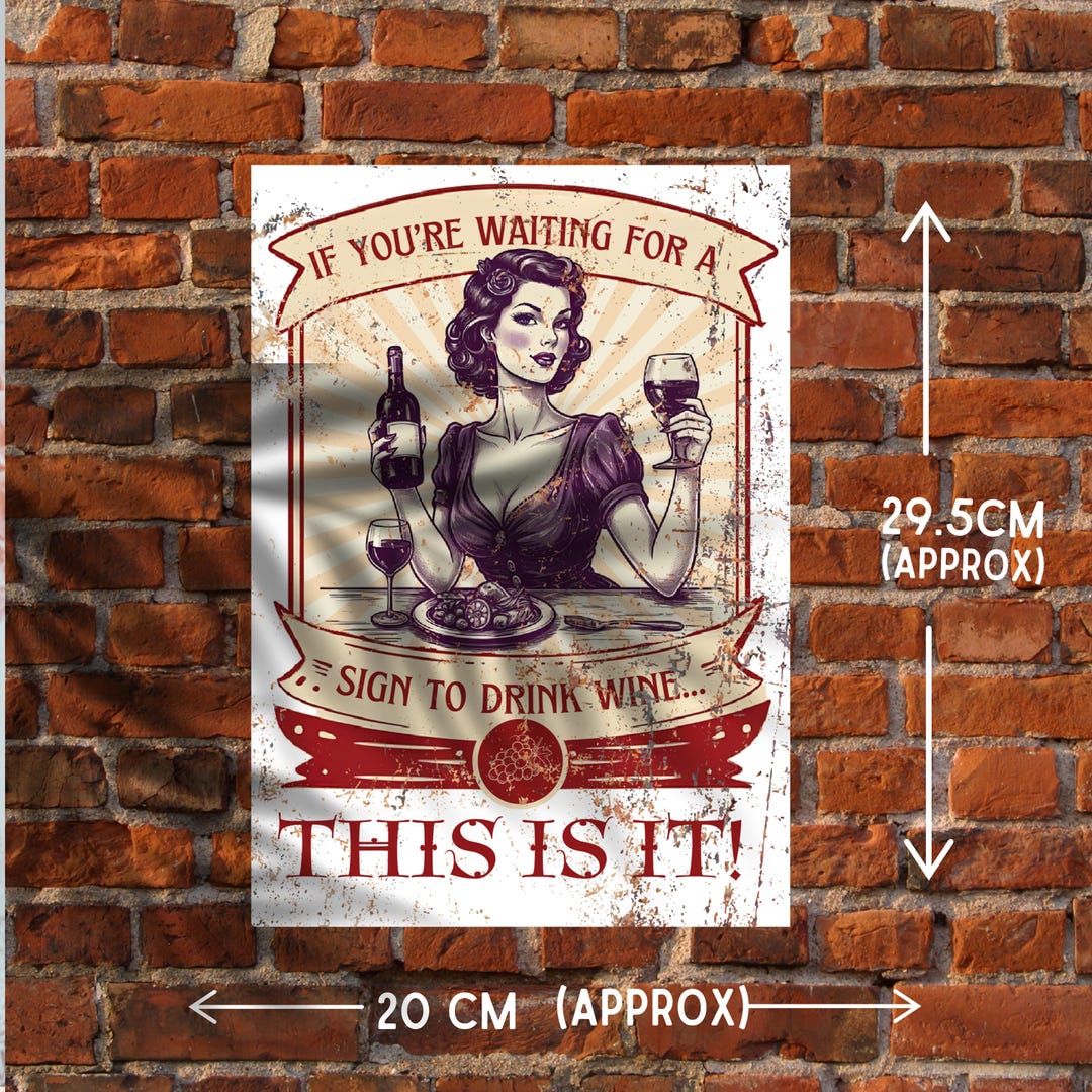 Funny Wine Metal Sign - A4 Size 20cm X 30cm Glossy Finish - Etsy UK