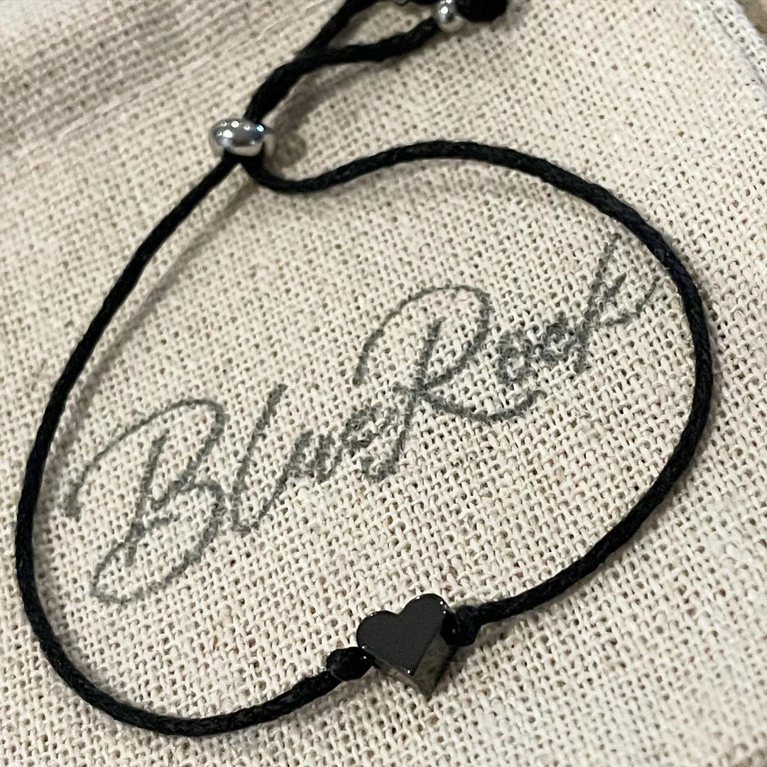 Heart Cord Bracelet, Rose Gold Heart Bracelet, Gold Heart, Silver Heart ...