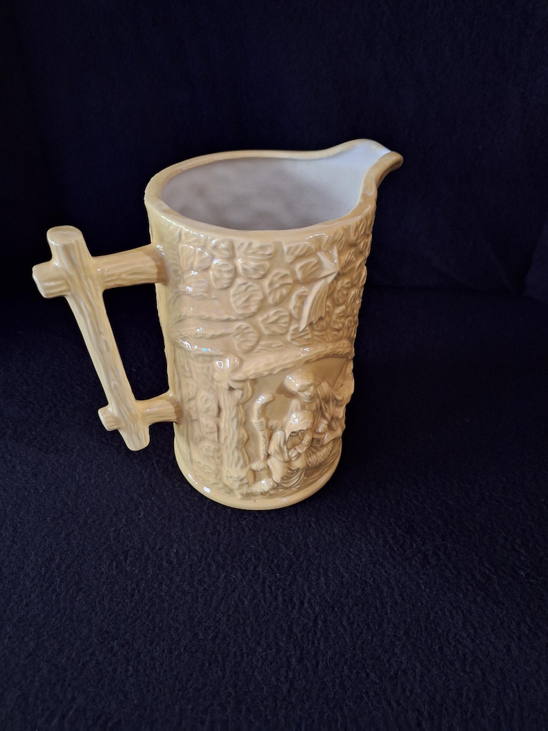 Vintage Majolica Nativity Scene Figural Style Pitcher Joseph Mary Jesus ...