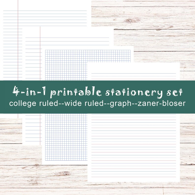 Back to School Printable Stationery Set, Zaner-bloser Writing Paper ...