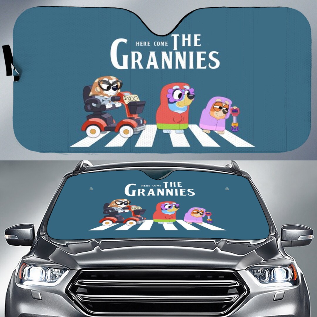 Funny Bluey Car Sun Shade, Bluey Auto Sunshade, Custom Car Accessory ...