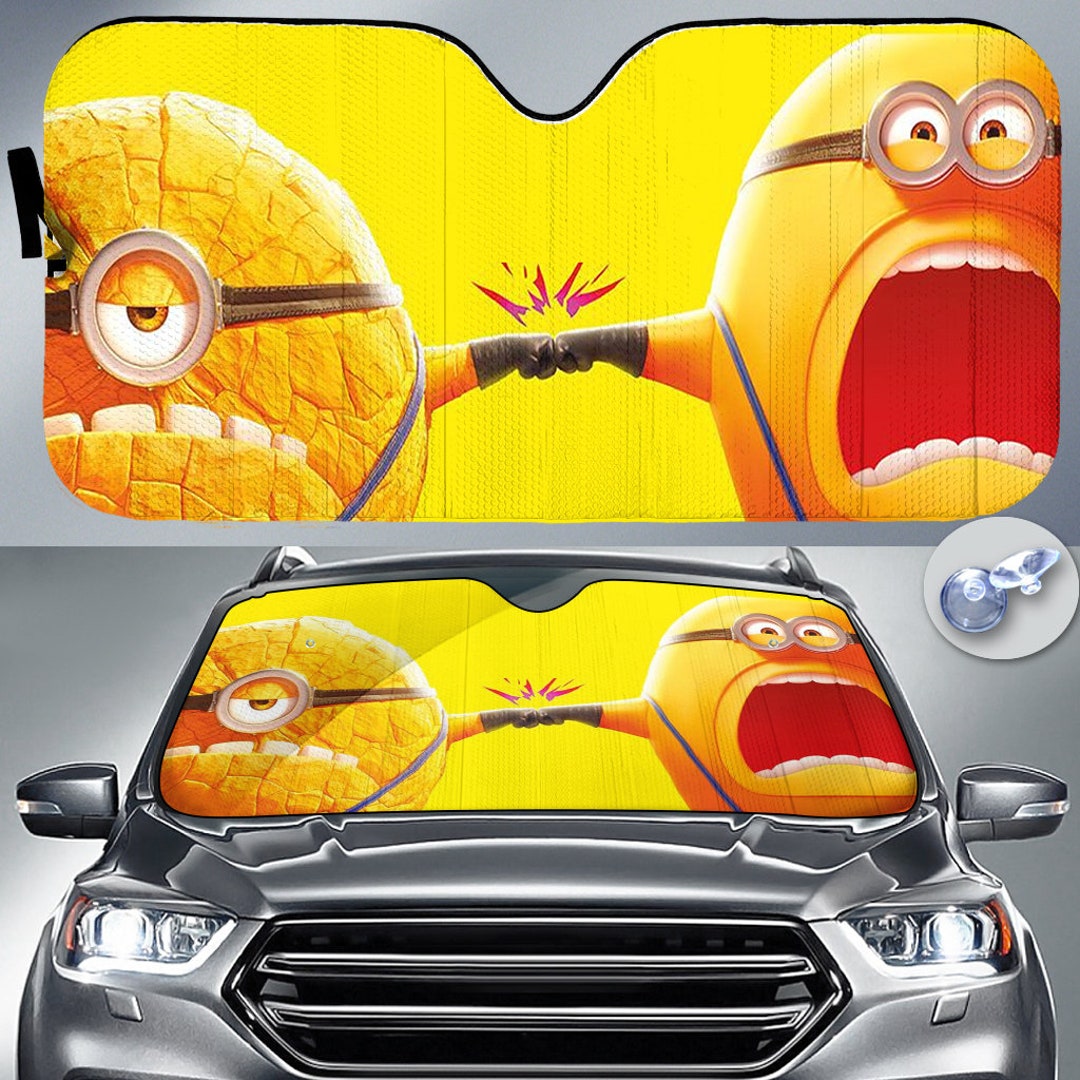 Minions Car Sun Shade, Despicable Me 4 Auto Sunshade, Custom Car ...