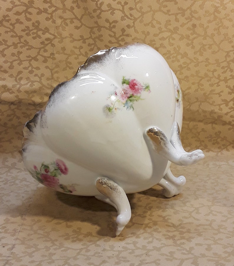 Antique Jardiniere Planter Flower Pot Victorian Pink Flowers Shabby ...