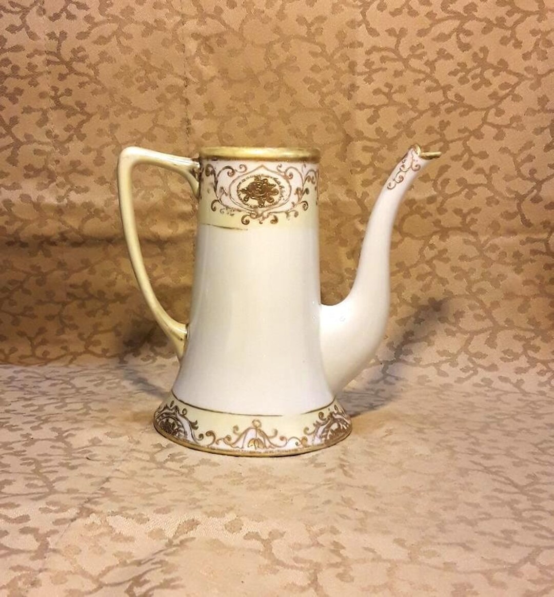 Antique Noritake Miniature Coffee Pot Nippon Christmas Ball Pattern 175 ...