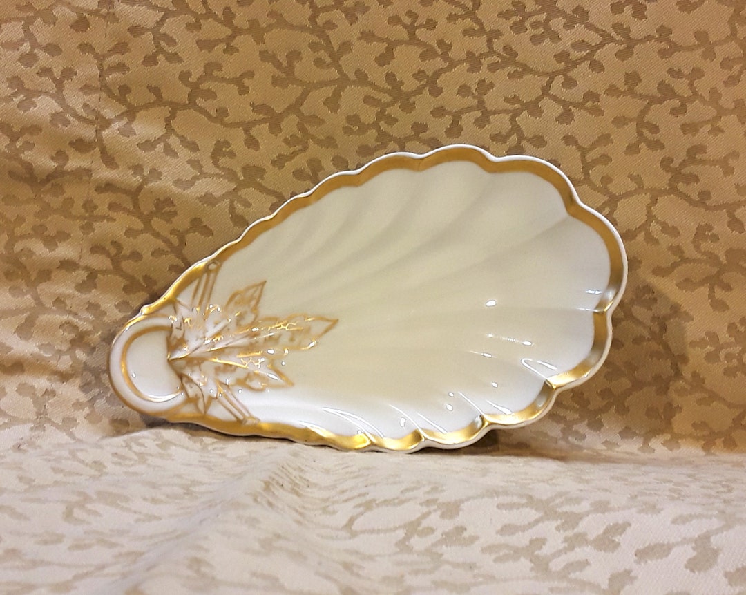 Antique Elite Limoges Shell Shaped Dish Gilded Victorian Shabby Cottage ...