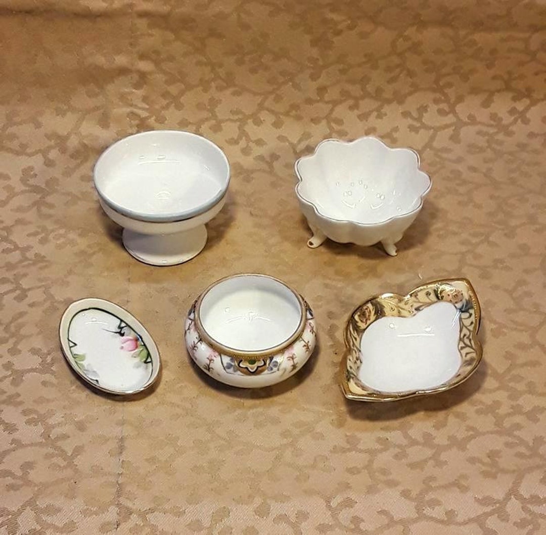 Antique Nippon Salt Dips Assorted Set of Five Hand Painted Porcelain ...