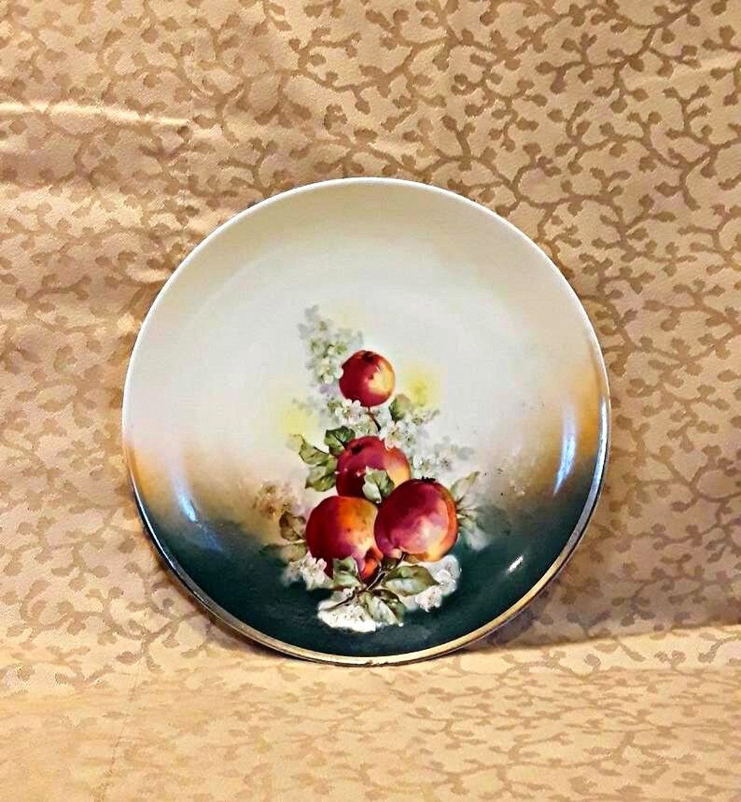 Antique Three Crown China Fruit Plate Porcelain Red Apples - Etsy