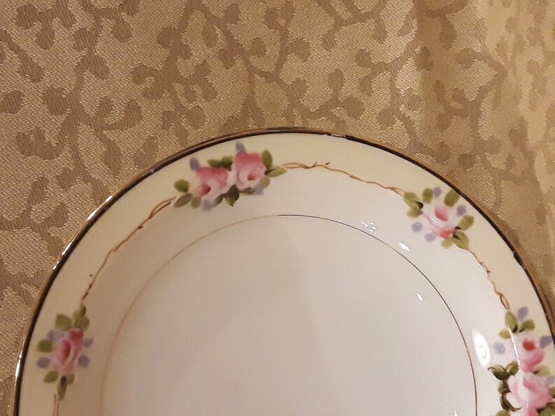Antique Nippon Nappy Hand Painted Porcelain Pink Roses Shabby Cottage ...