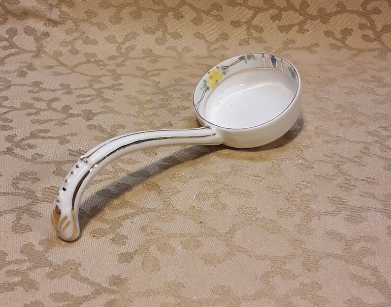 Antique Nippon Mayonnaise Whipped Cream Ladle Hand Painted Orange Roses ...