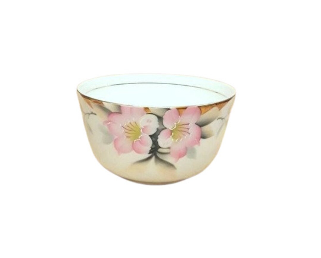 Vintage Noritake Azalea Bowl, Hand-painted Floral Slop Jar, 1920s Japan ...