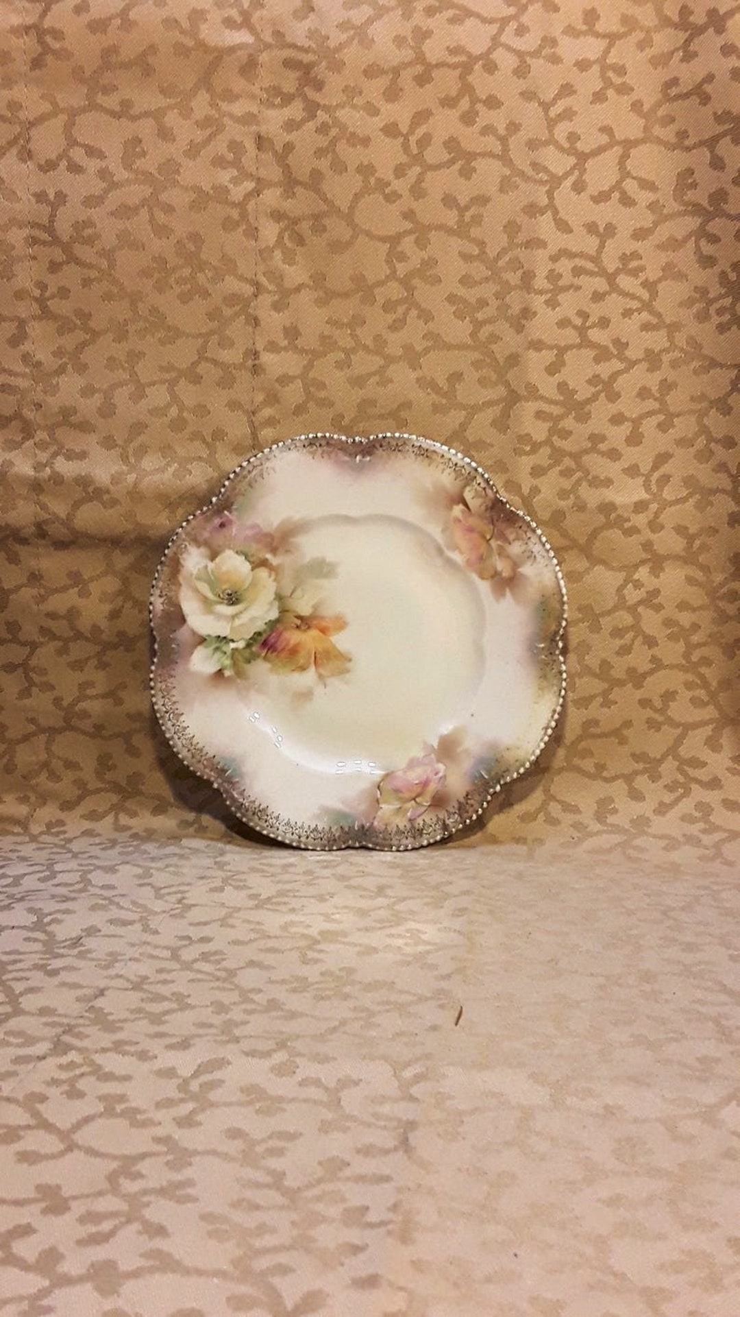Antique RS Prussia Plate 6.25 Porcelain Victorian Floral Shabby Cottage ...