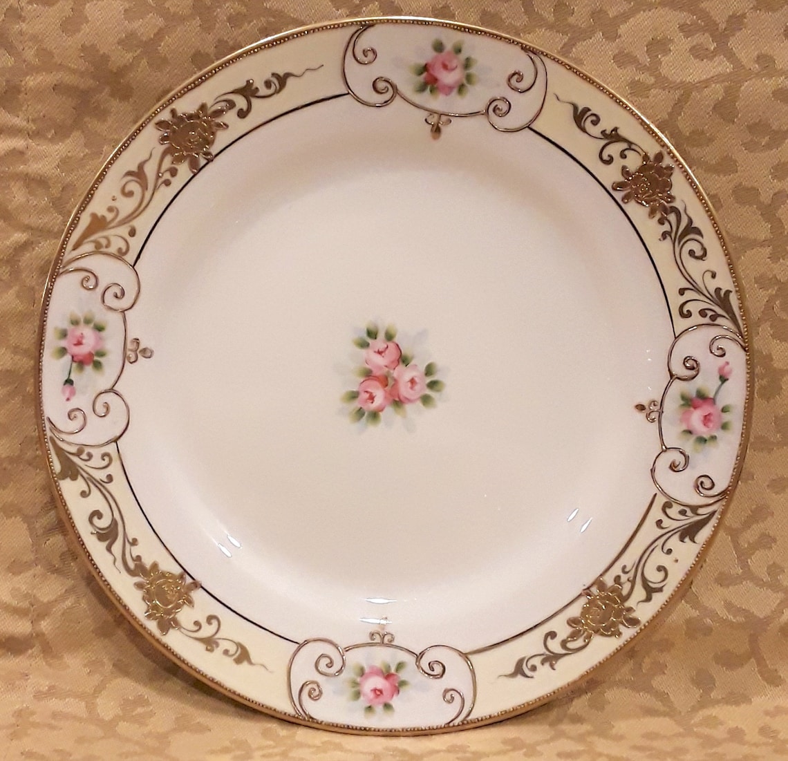 Antique Nippon Plate 7.5 Hand Painted Porcelain Gold | Etsy