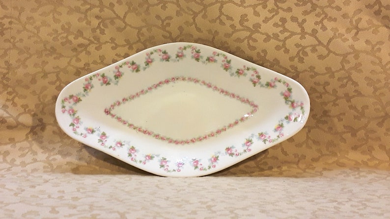Antique Guerin Limoges Relish Dish Small Platter Pink Roses Gold Trim ...