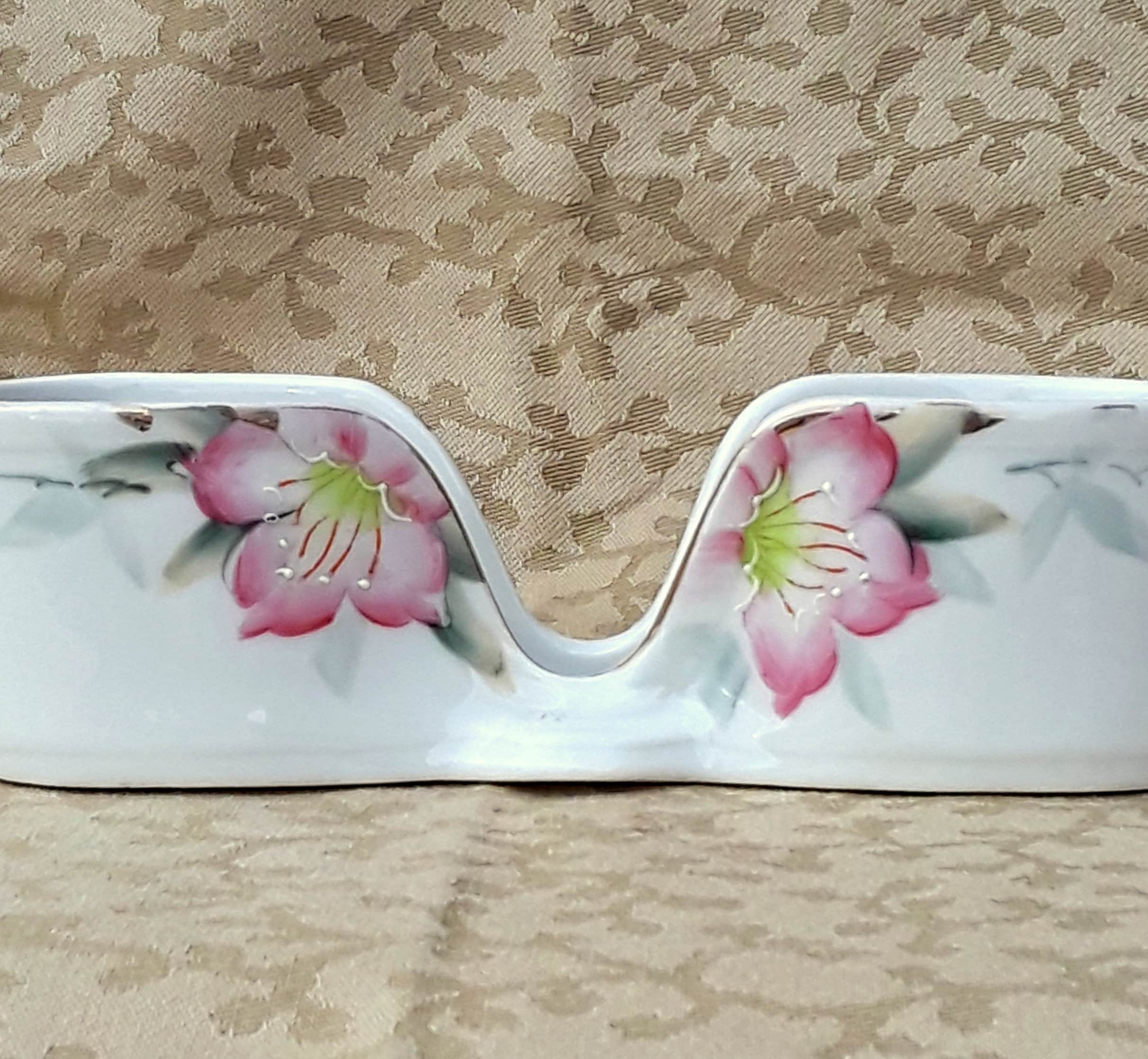 Antique Noritake Azalea Spoon Holder Red Mark Spooner Hand Painted ...