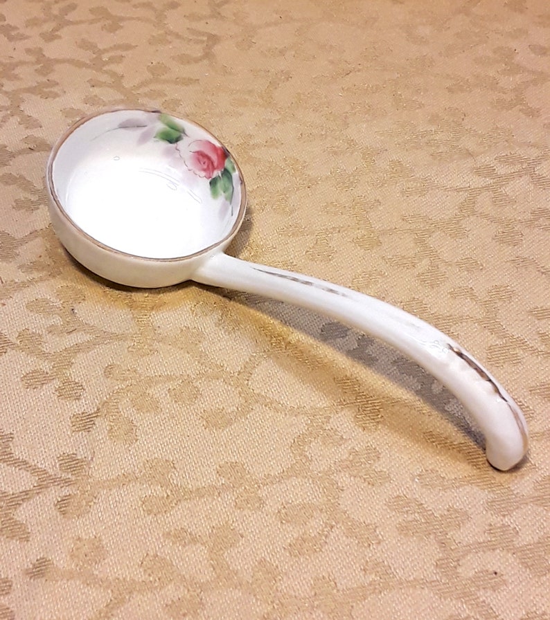 Antique Nippon Ladle Hand Painted Porcelain Pink Rose Gold - Etsy