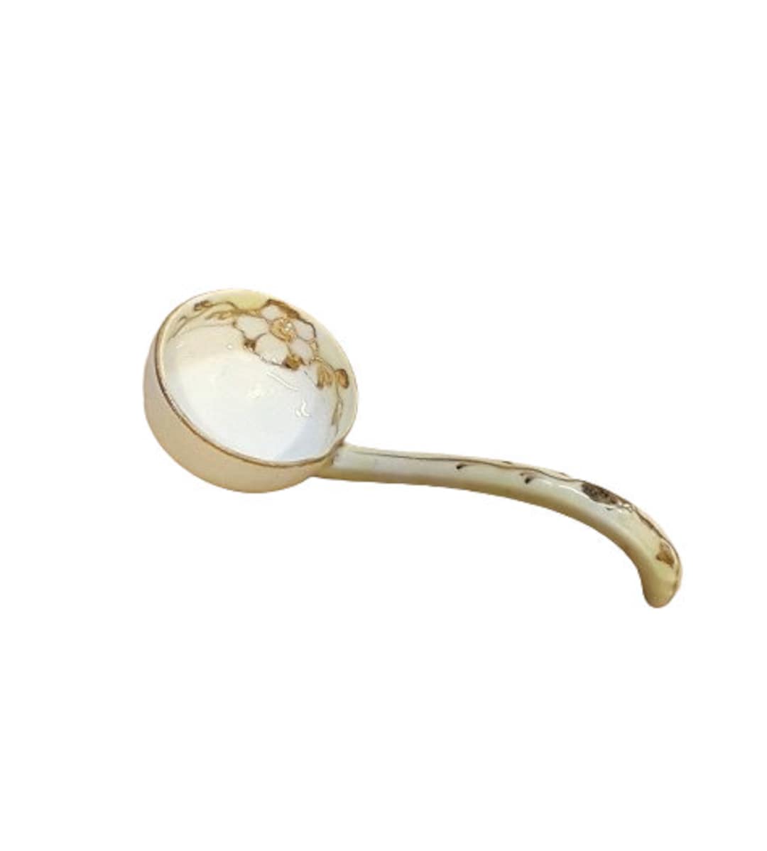 Antique Meito Nippon Ladle Hand Painted Gold Flowers Cream Band Shabby ...