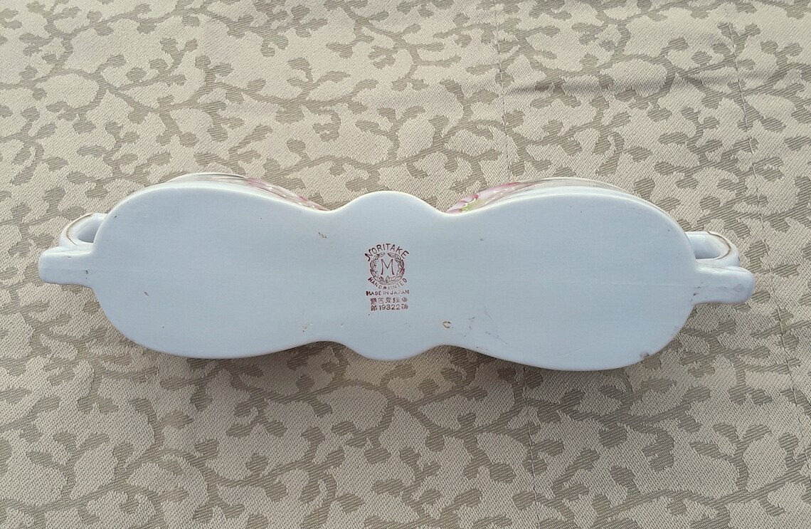 Antique Noritake Azalea Spoon Holder Red Mark Spooner Hand | Etsy