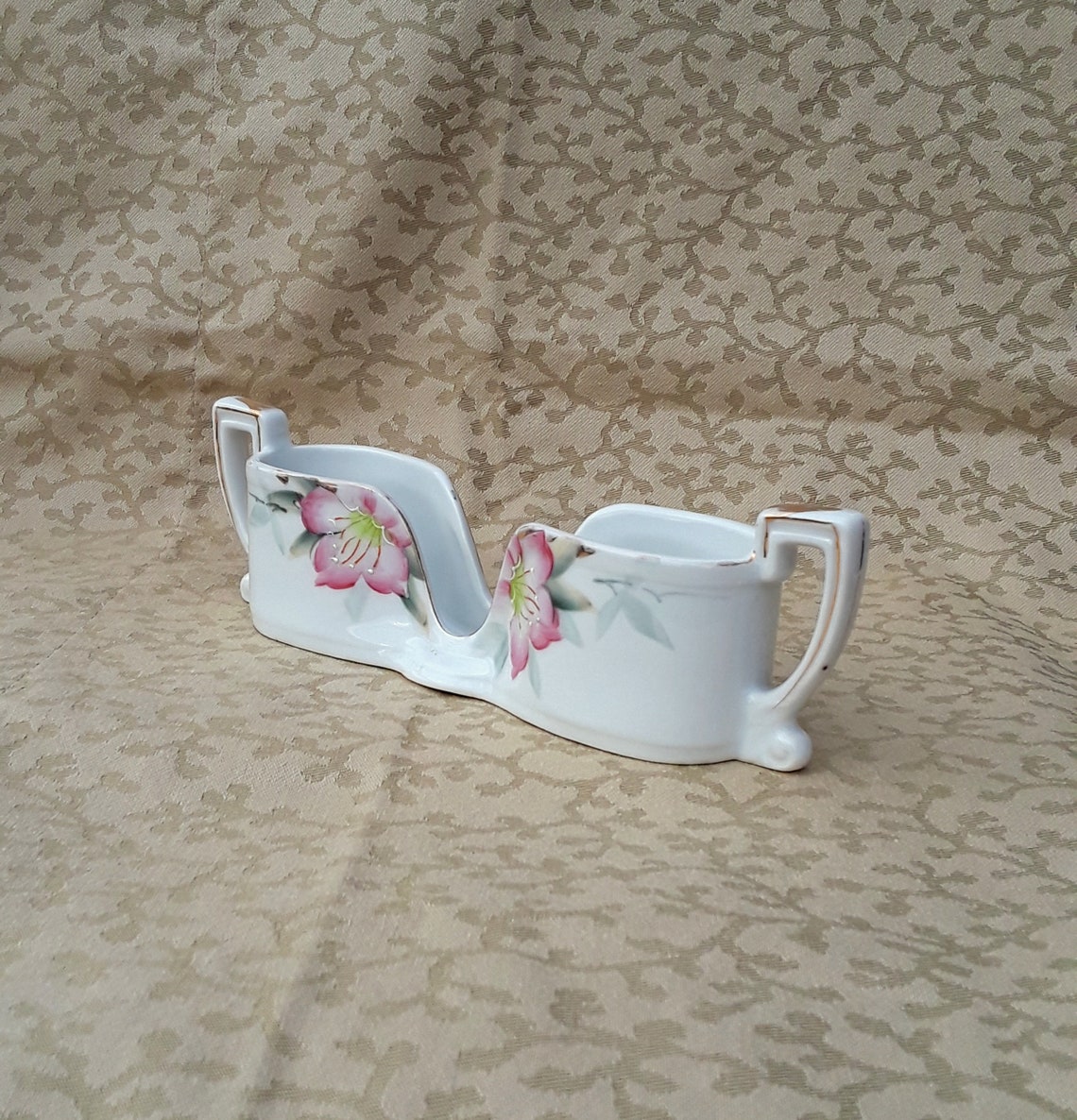 Antique Noritake Azalea Spoon Holder Red Mark Spooner Hand Painted ...