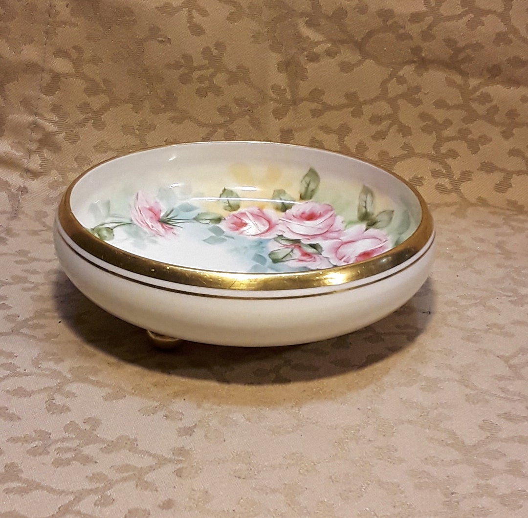 Antique Belleek Willets Hand Painted Porcelain Floral Low Bowl ...