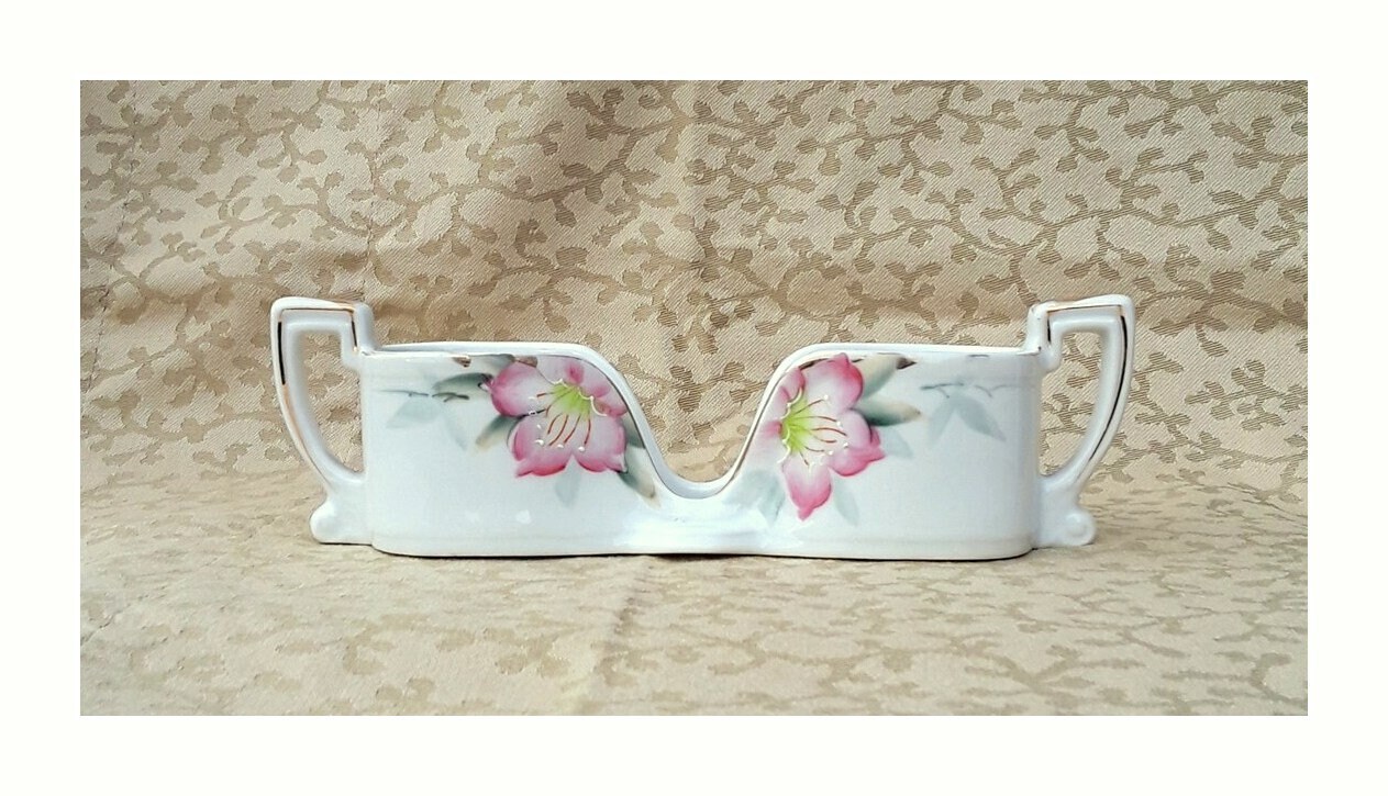 Antique Noritake Azalea Spoon Holder Red Mark Spooner Hand | Etsy