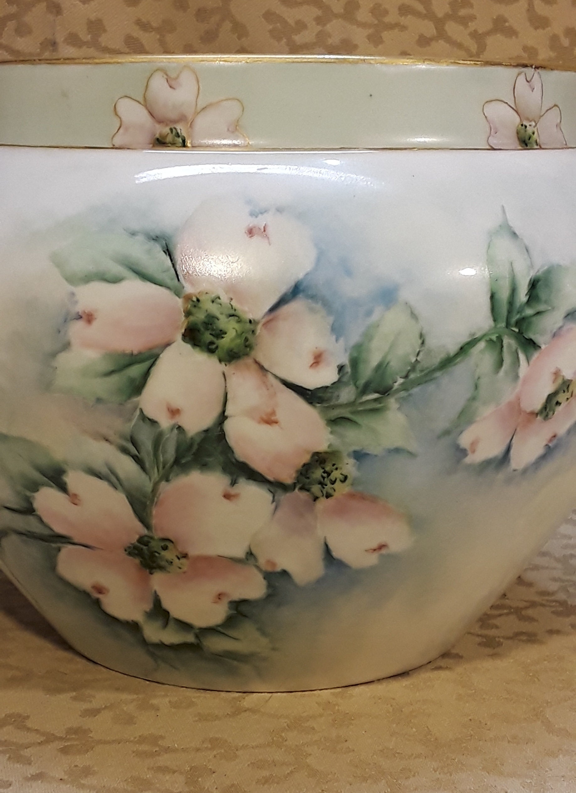 Antique WG Limoges Jardiniere Hand Painted Planter Flower Pot Victorian ...