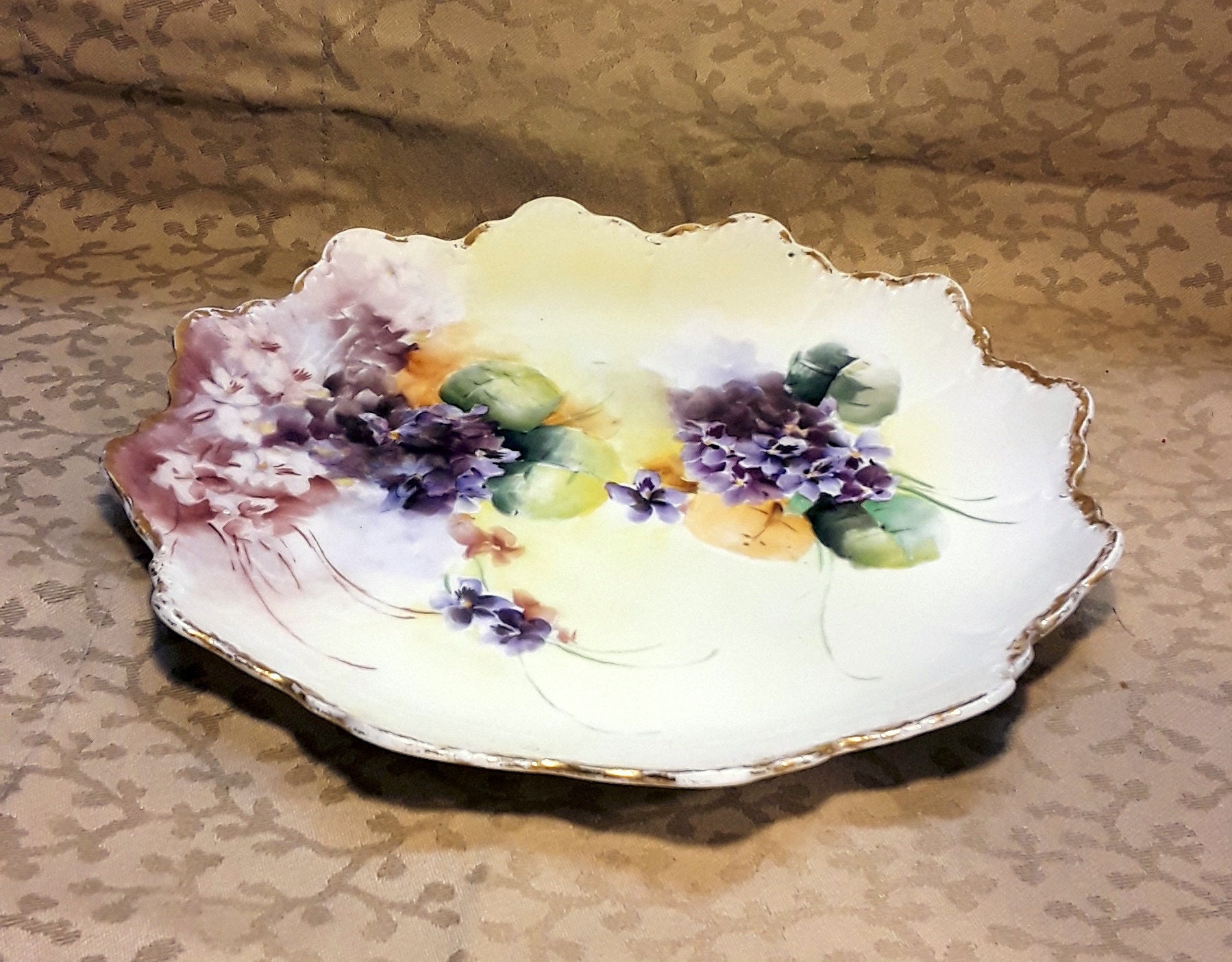 Antique Rosenthal RC Bavaria Plate 9 Hand Painted Purple | Etsy