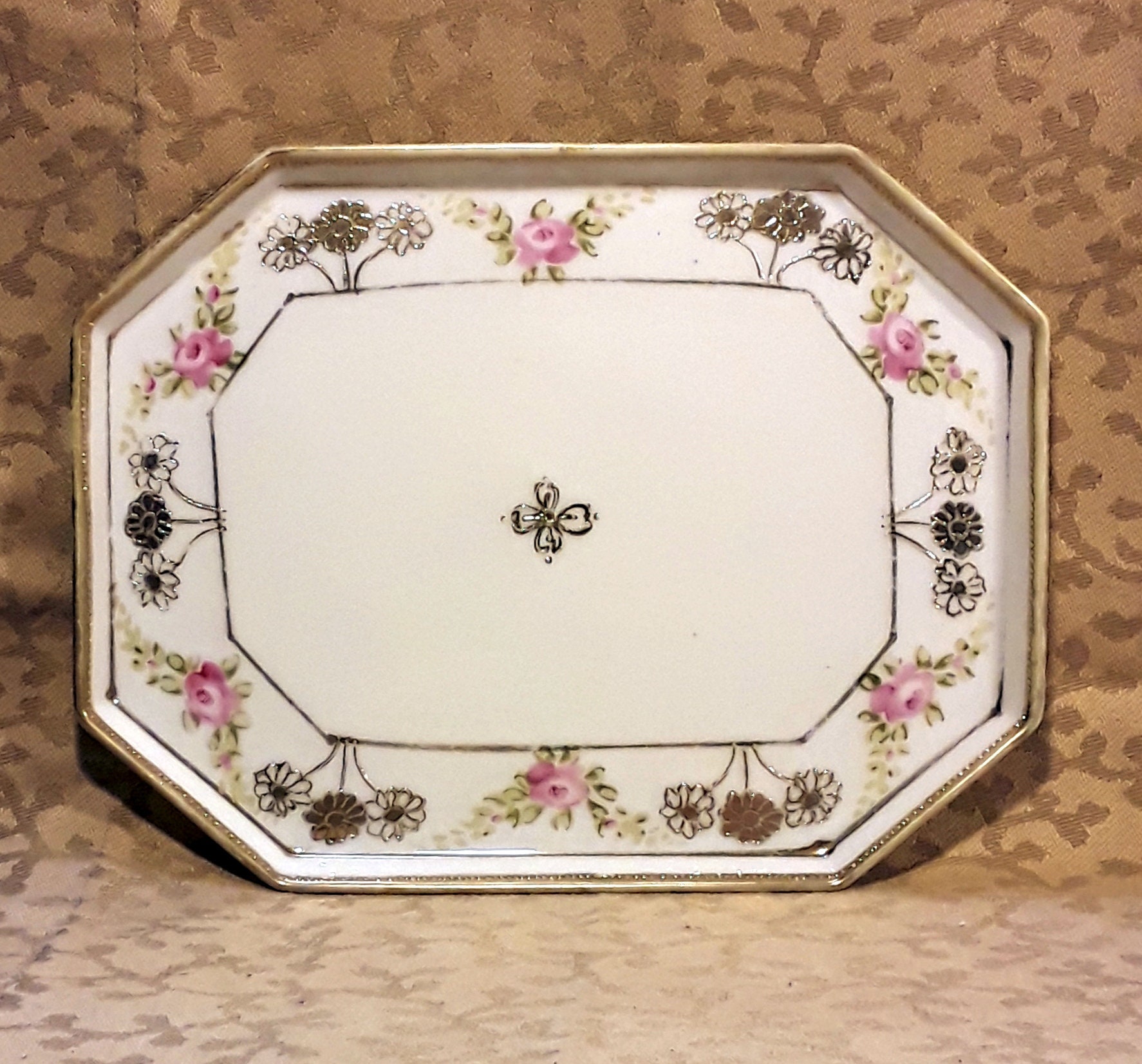 Antique Nippon Condiment Set on Tray Mustard Pot Hand Painted - Etsy