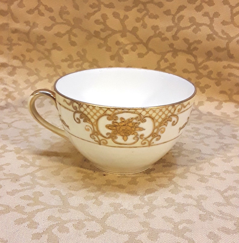 Antique Noritake Tea Cup Gold Encrustation Roses Floral and - Etsy