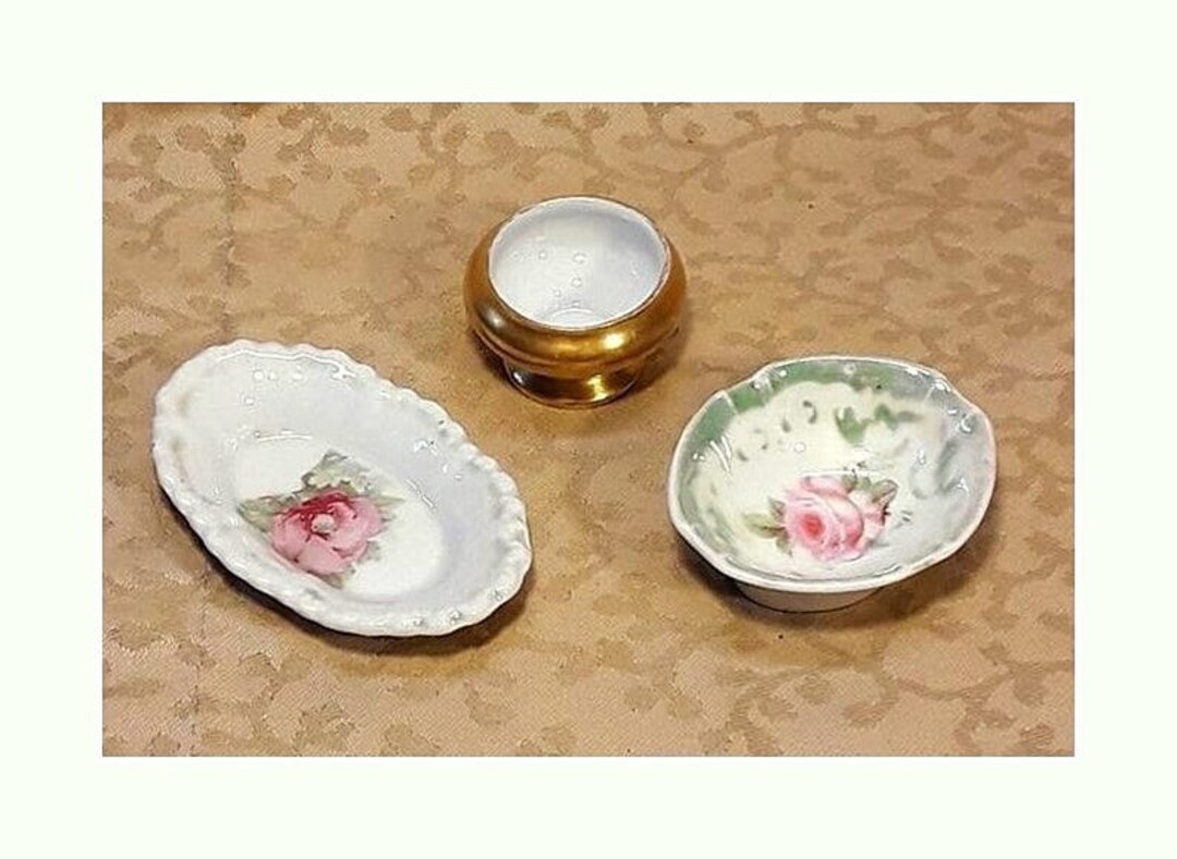 Antique Salt Dips Assorted Set of Three Germany Austria Porcelain ...