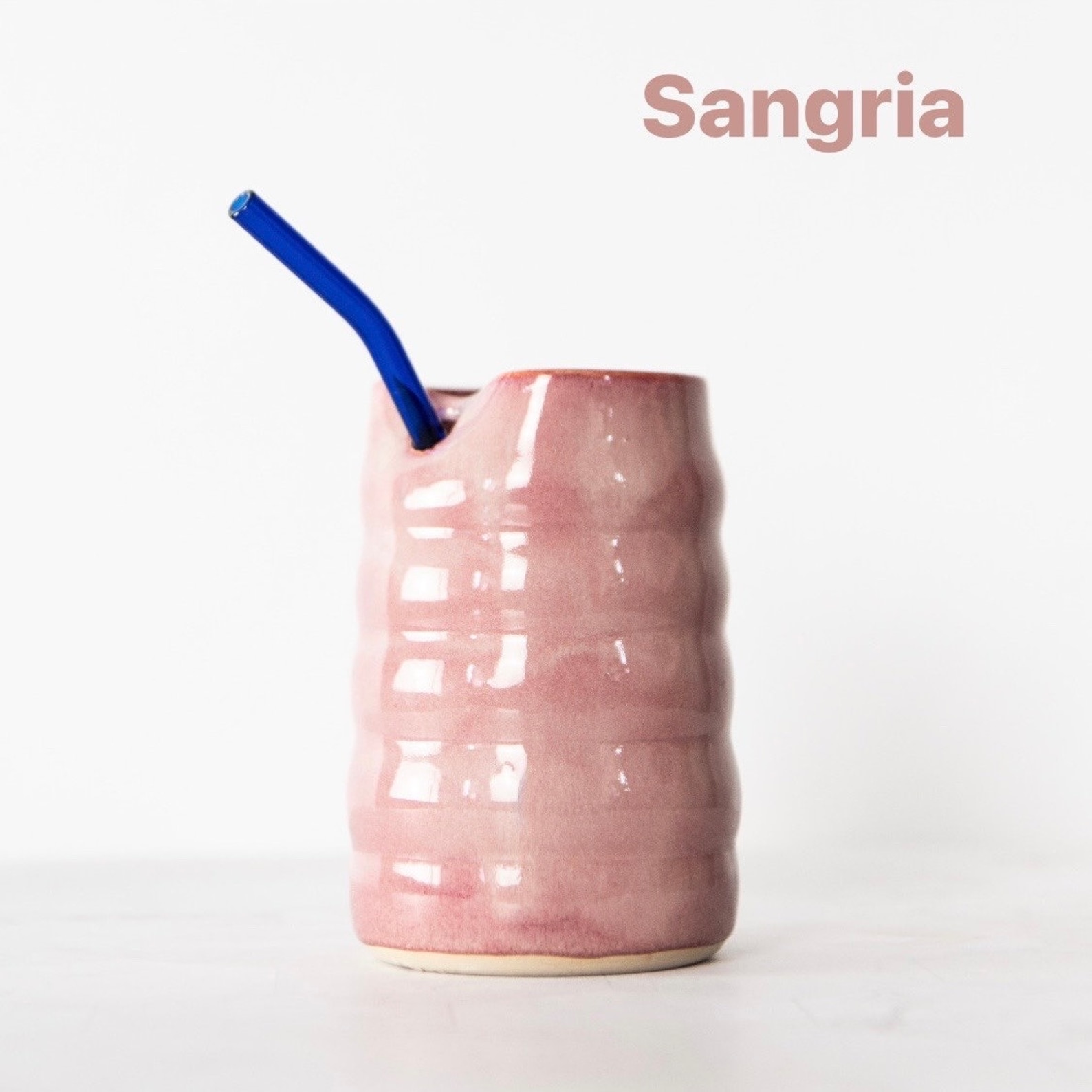 Handmade Ceramic Straw Cup, Iced Coffee Cup, Colourful Tumbler ...