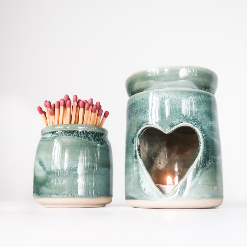 Handmade Ceramic Matchstick Pot Match Holder & Striker Pad - Etsy