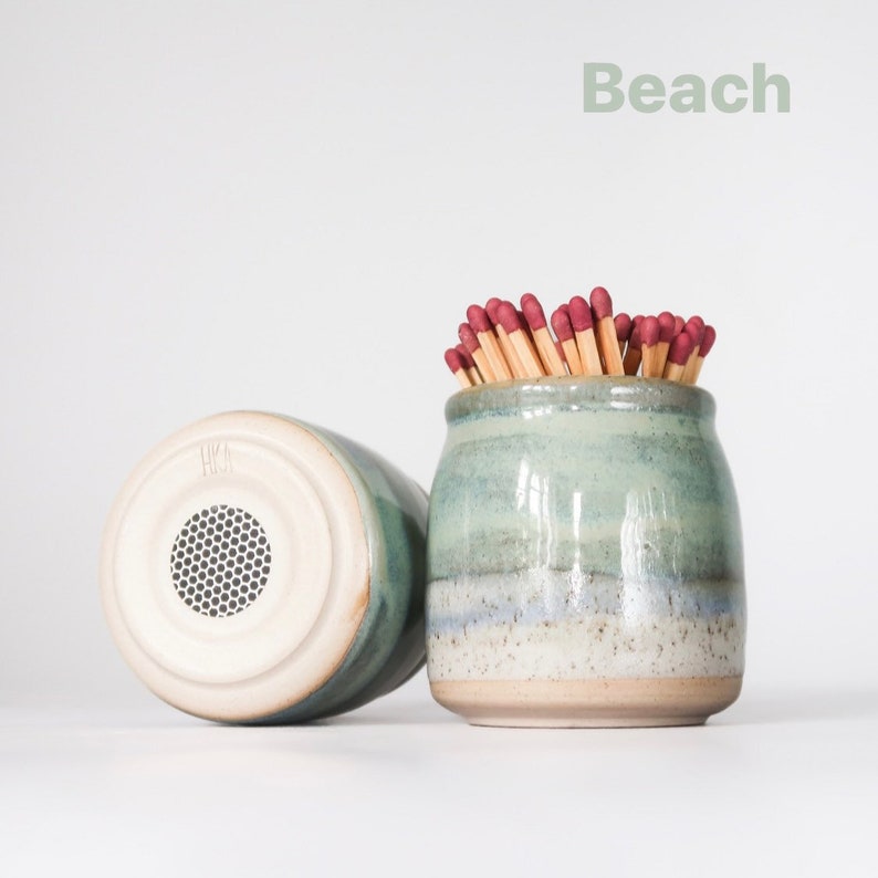 Handmade Ceramic Matchstick Pot Match Holder & Striker Pad - Etsy
