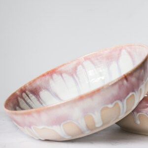 Handmade Ceramic Pasta Bowls | Dinner Bowls | Dining Set | Pink & White ...